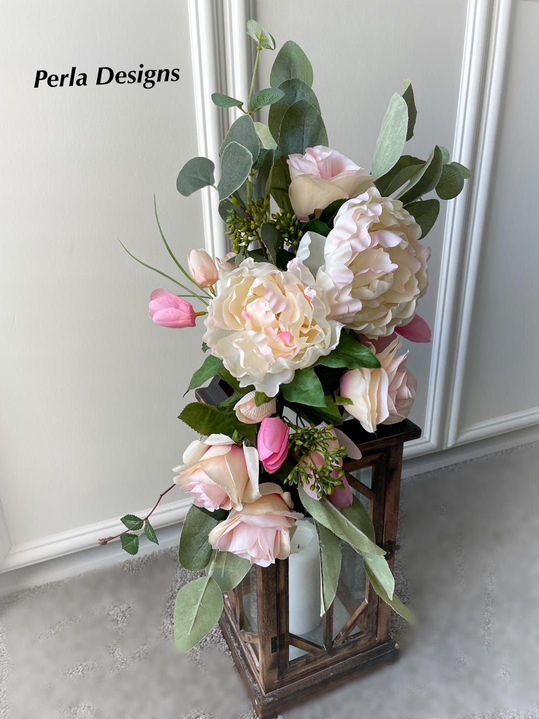 Easter Lantern Swag, Spring Lantern Swag, Wedding Flowers, Sign Swag ...