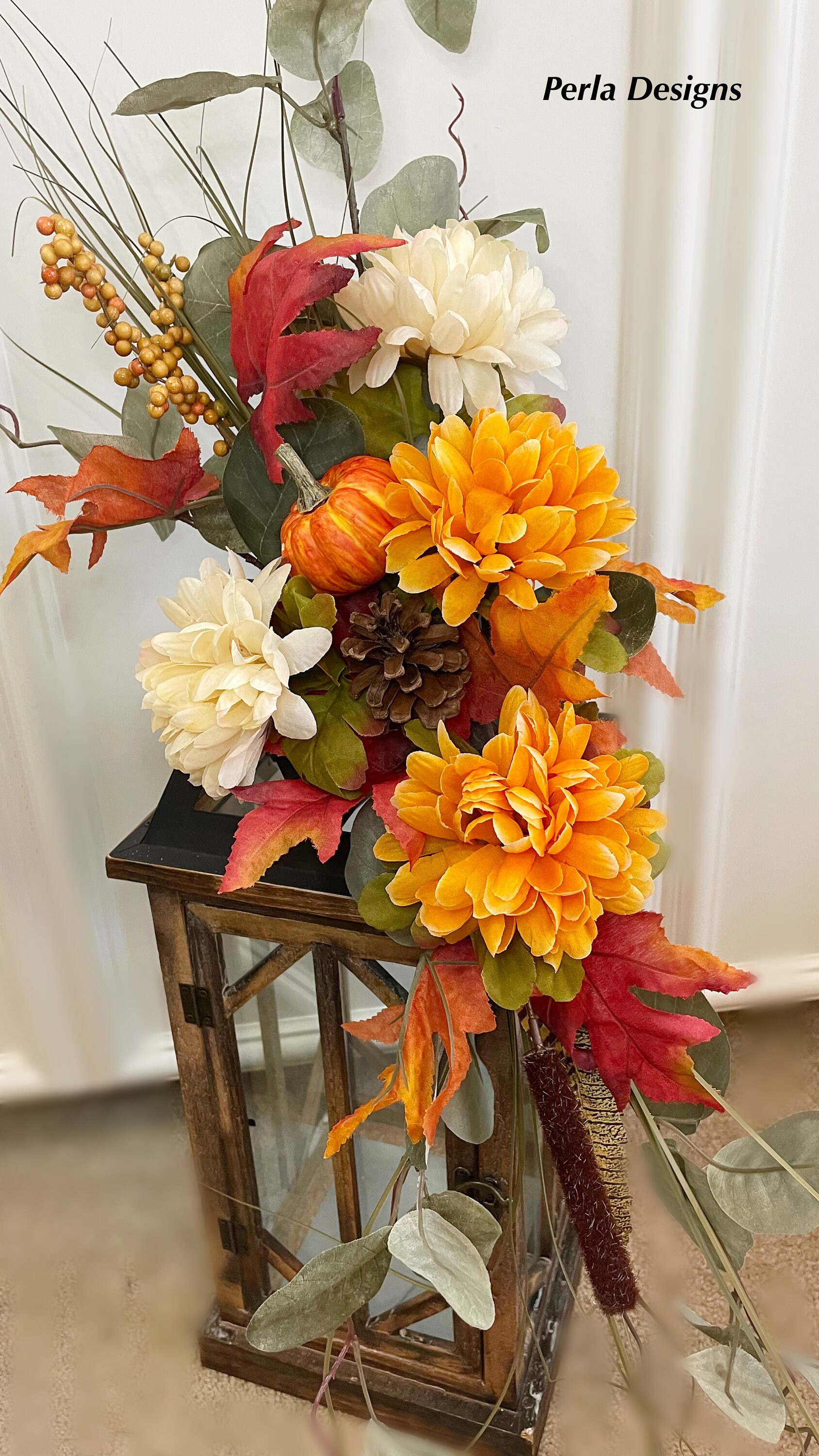 Fall Lantern Swag Fall Flower Sign Swag - Etsy