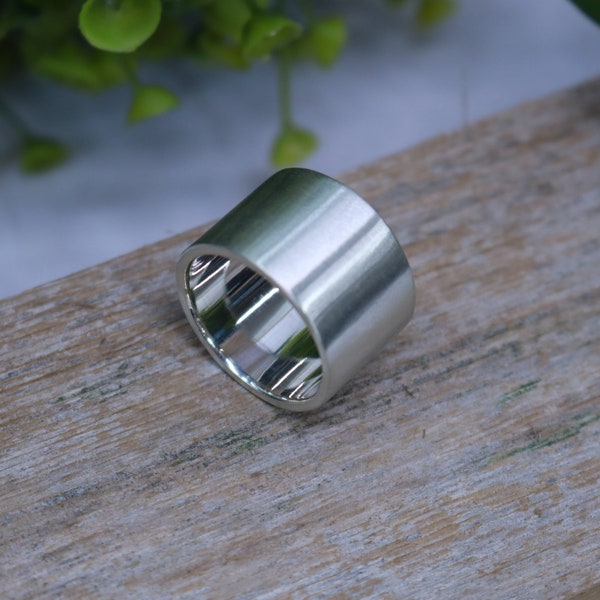 Brushed Silver Ring - Etsy