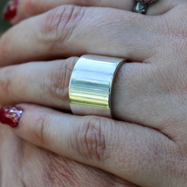 Wide Sterling Silver Ring - Etsy