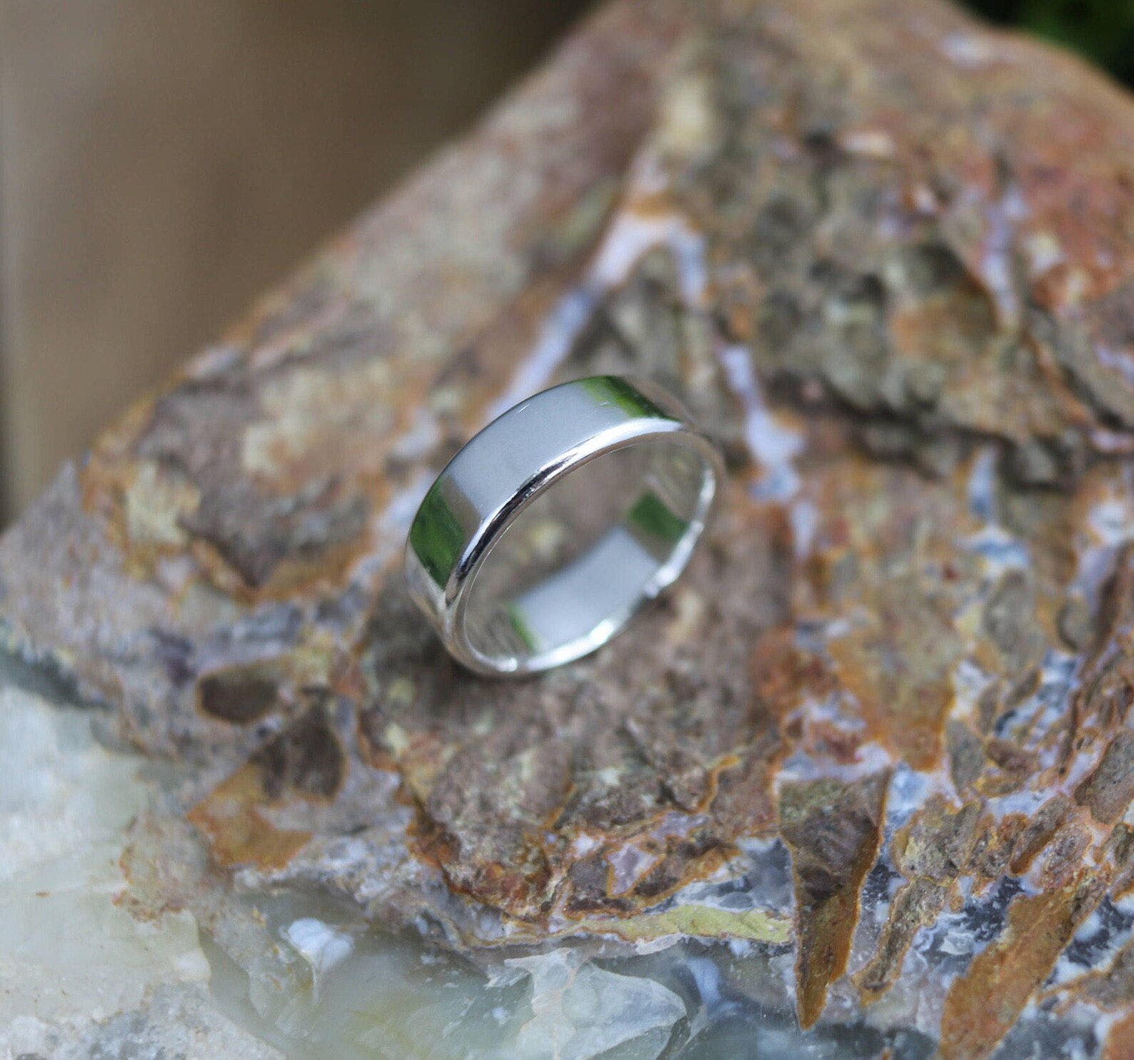 JUSTICE Ring Smooth Polished Sterling Silver Ring 6mm Wide - Etsy