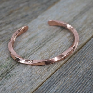 LILA Bracelet Hammered Twisted Copper Cuff Bracelet - Etsy