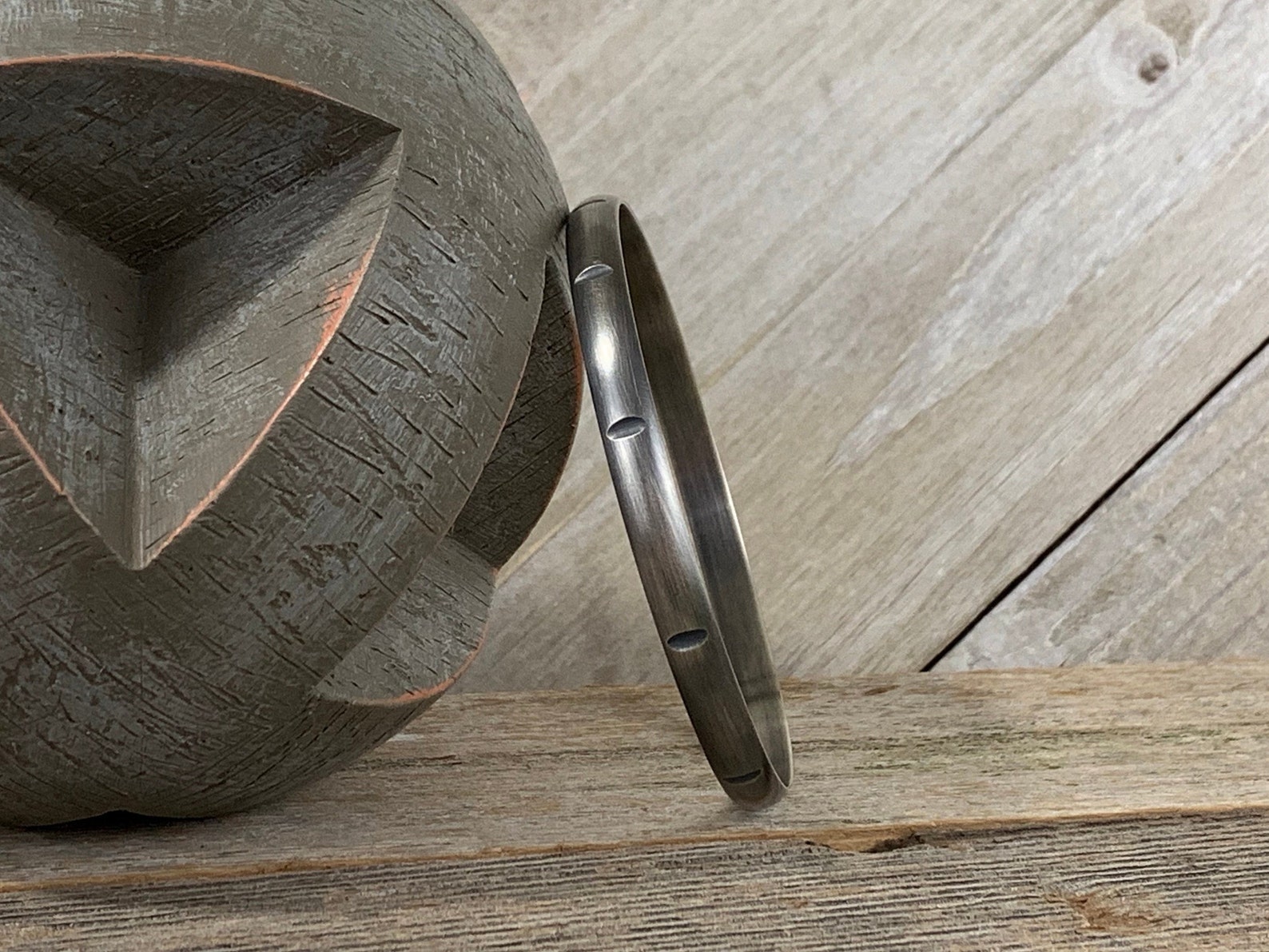 LUX Bangle Patterned Low Dome Sterling Silver Bangle - Etsy