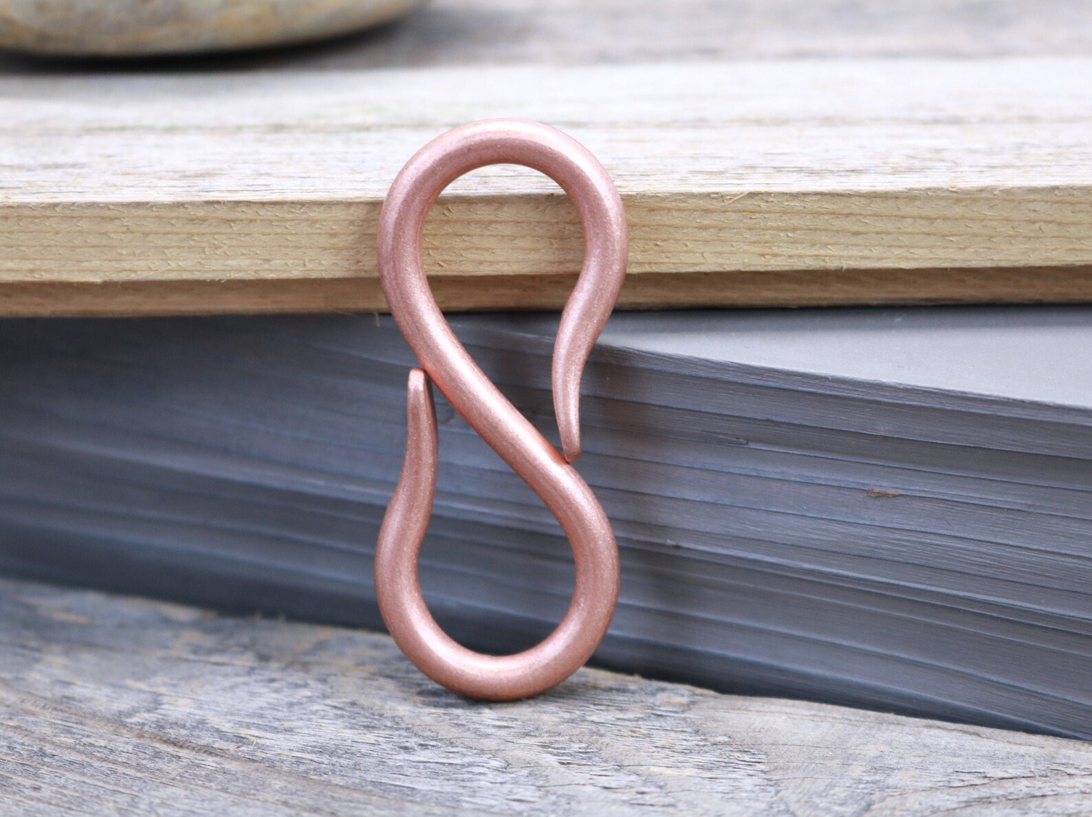 Copper S-hook Key Ring Holder Stonewashed Finish - Etsy