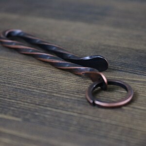 Key Ring Holder, Twisted Oxidized Copper Hook and Split Ring - Etsy