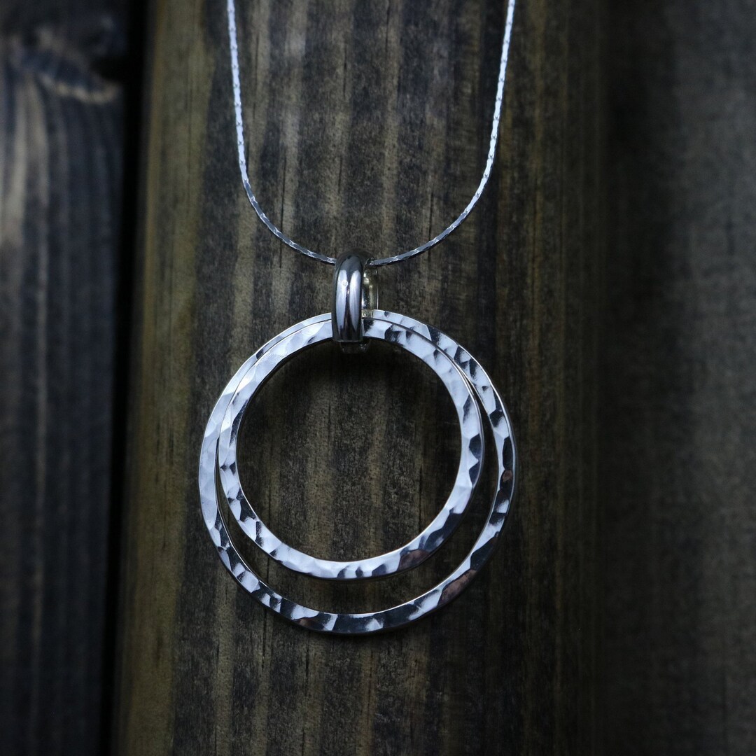 MERIDIAN Concentric Circles Sterling Silver Circles Pendant - Etsy