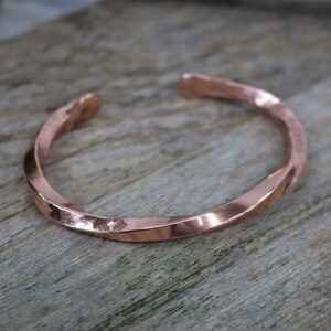 LILA Bracelet Hammered Twisted Copper Cuff Bracelet - Etsy