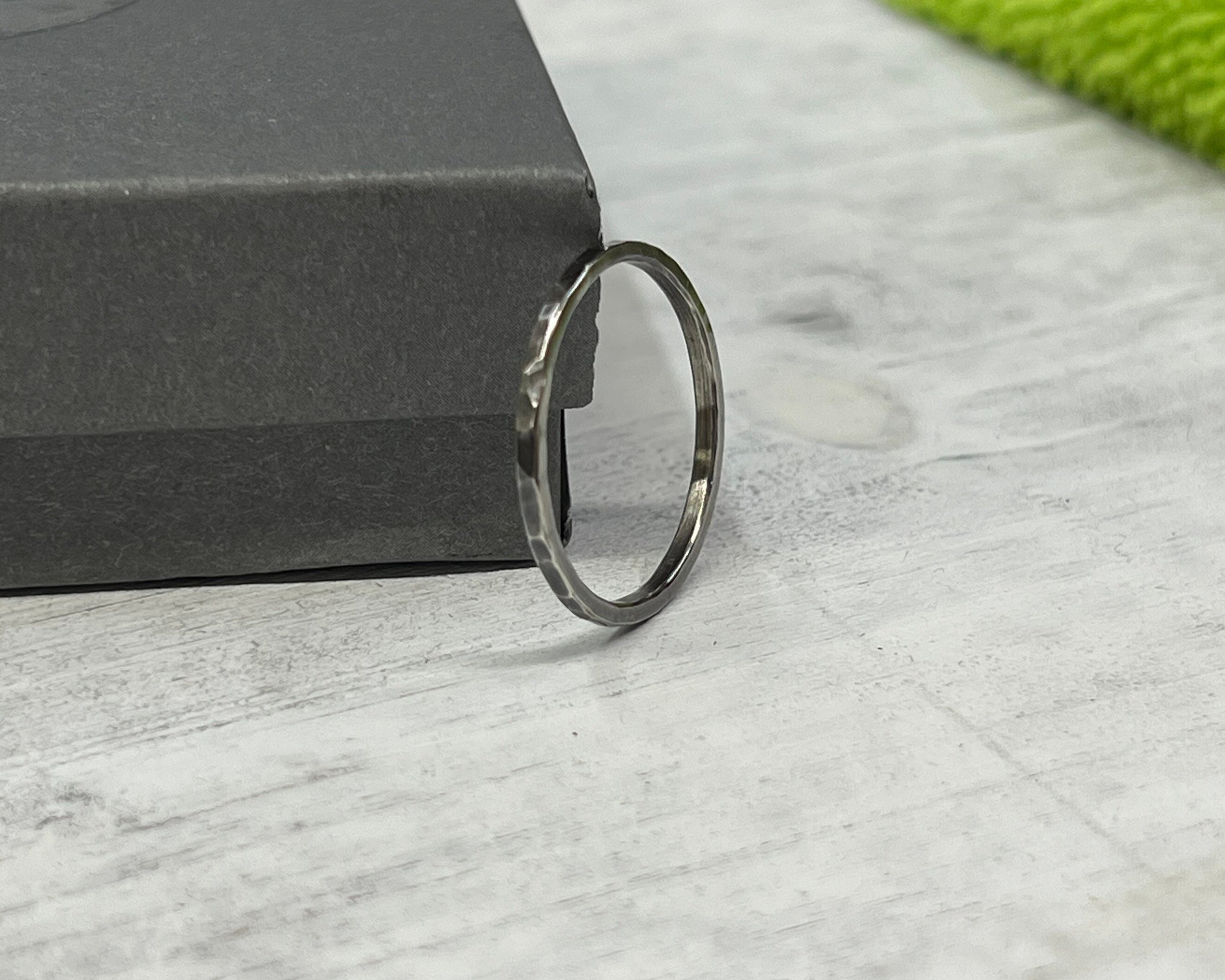 PAX Ring Hammered Sterling Silver Stacking Ring Minimal - Etsy