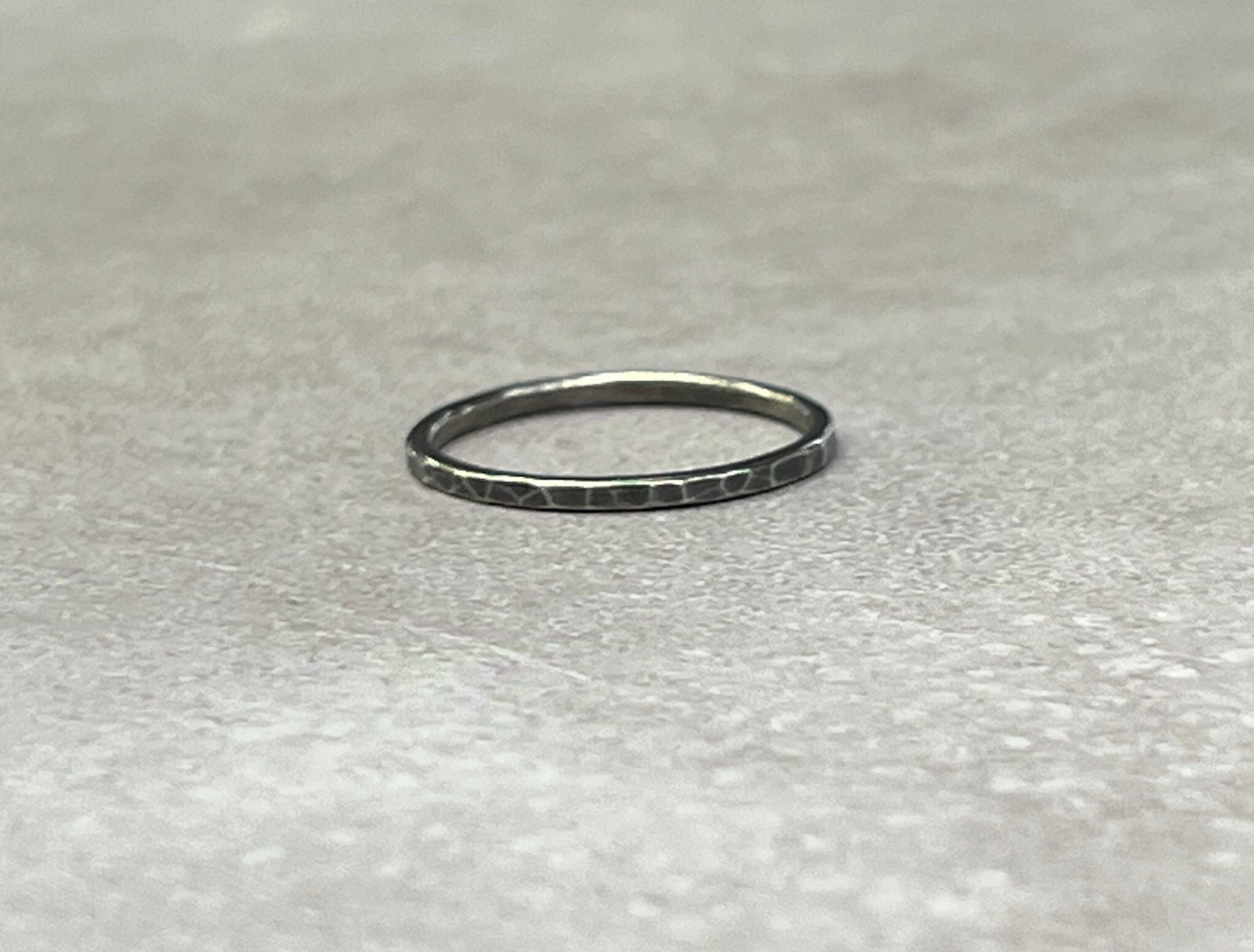 PAX Ring Hammered Sterling Silver Stacking Ring Minimal - Etsy