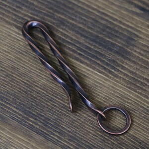 Key Ring Holder, Twisted Oxidized Copper Hook and Split Ring - Etsy