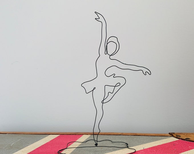 Wire Ballerina Dancing Sculpture Handmade Figurine Gift Ballet - Etsy