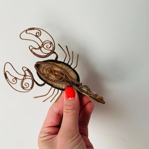 Wire Scorpion Handmade Sculpture Sea Creature Fish Figurine Rock Stone ...