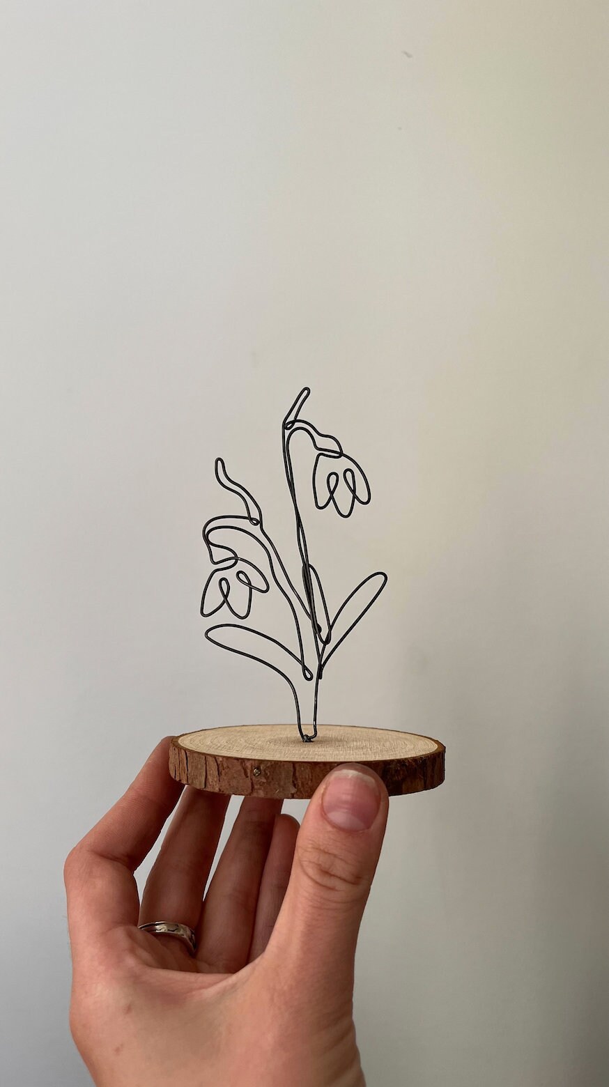 Wire Flower Sculpture Metal One Line Blue Bell Droop Drop - Etsy