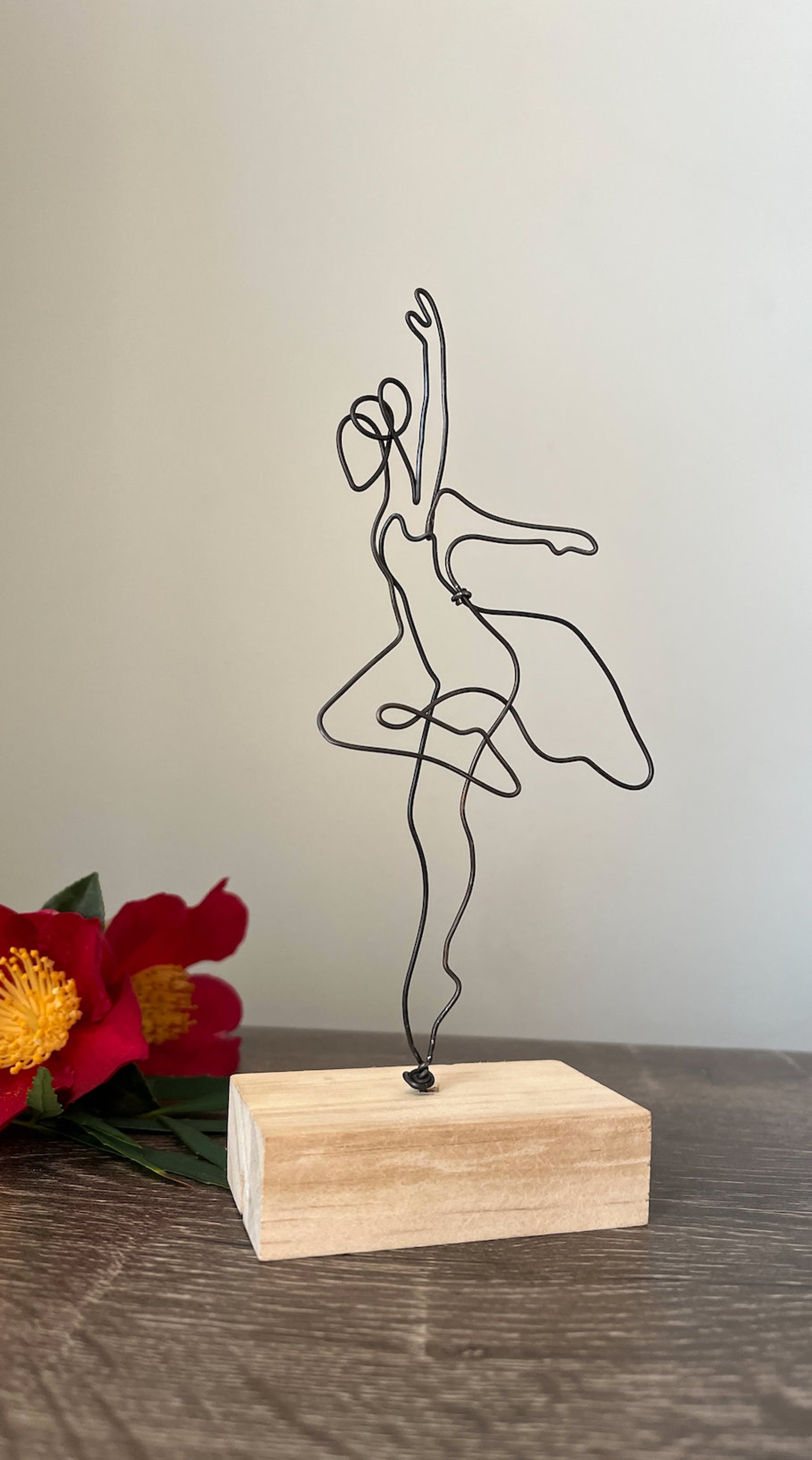 Wire Ballerina Dancing Sculpture Handmade Figurine Gift Ballet Statue ...