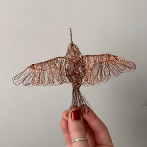 Copper Wire Hummingbird Sculpture Ornament Handmade Gift Wrapped ...