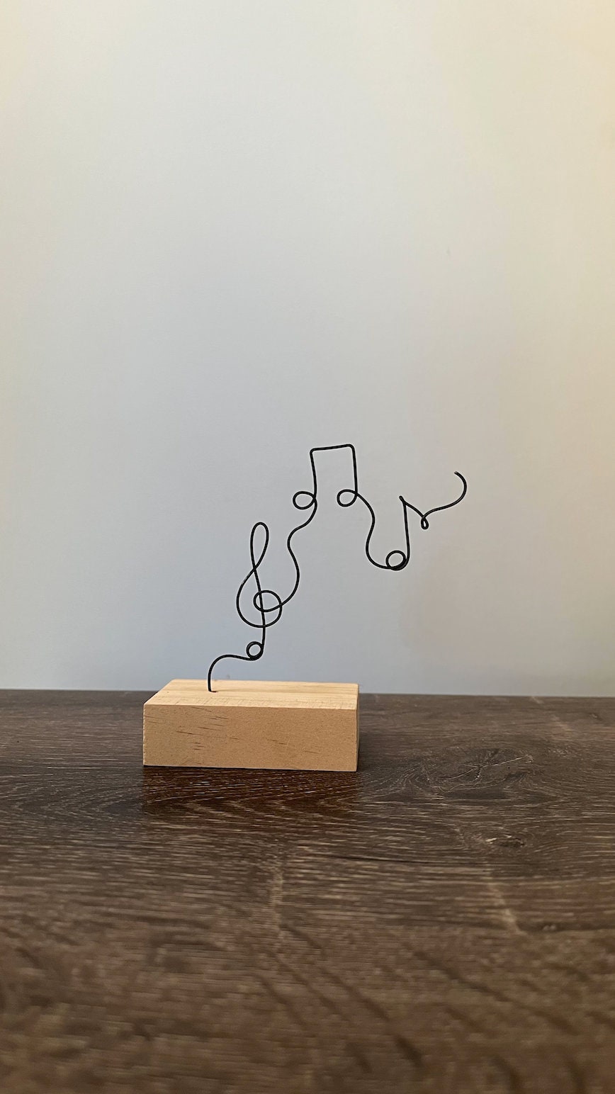 Wire Music Notes Sculpture Treble Clef Bass Musical Gift Wall Decor ...