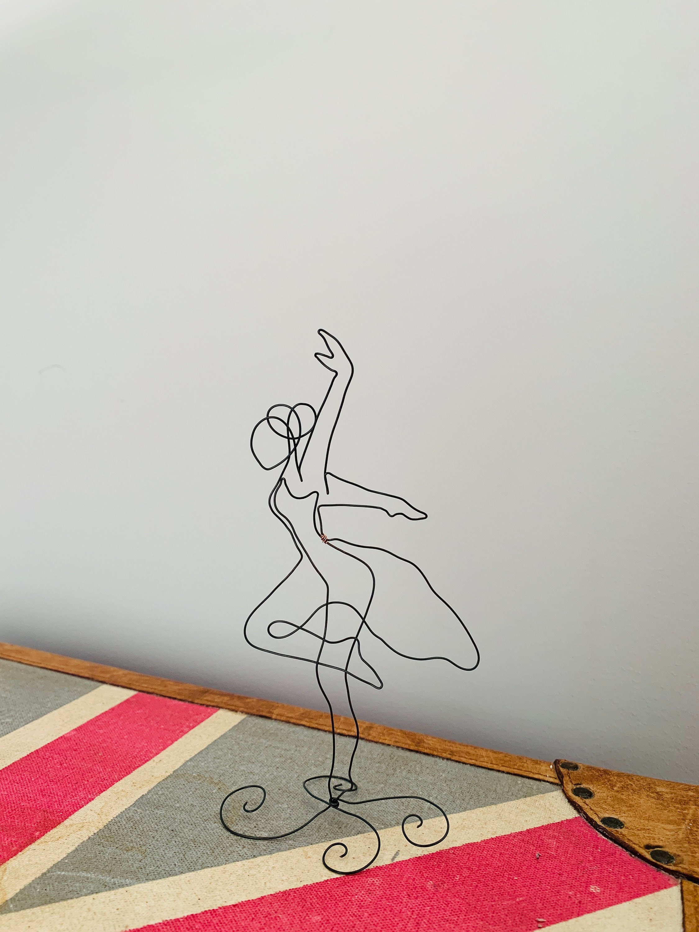 Wire ballerina dancing sculpture handmade figurine gift ballet | Etsy