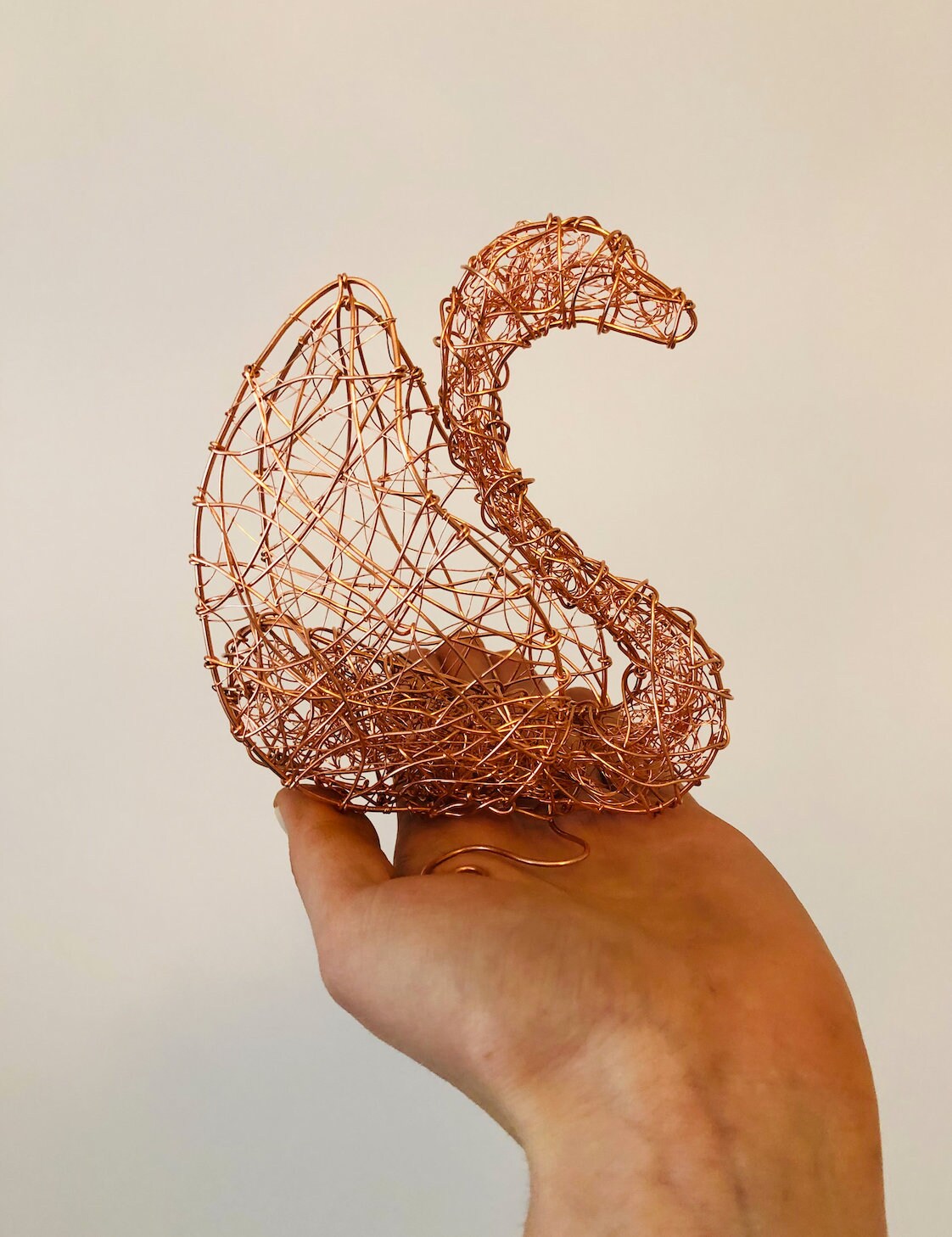 Wire Swan Bird Ornament Handmade One-line Nature Wall Decor Gift Simple ...