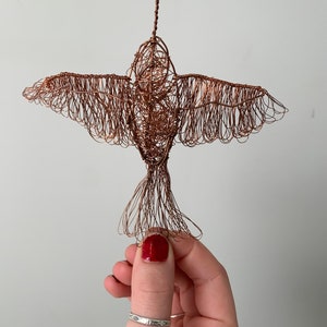 Copper Wire Hummingbird Sculpture Ornament Handmade Gift Wrapped ...
