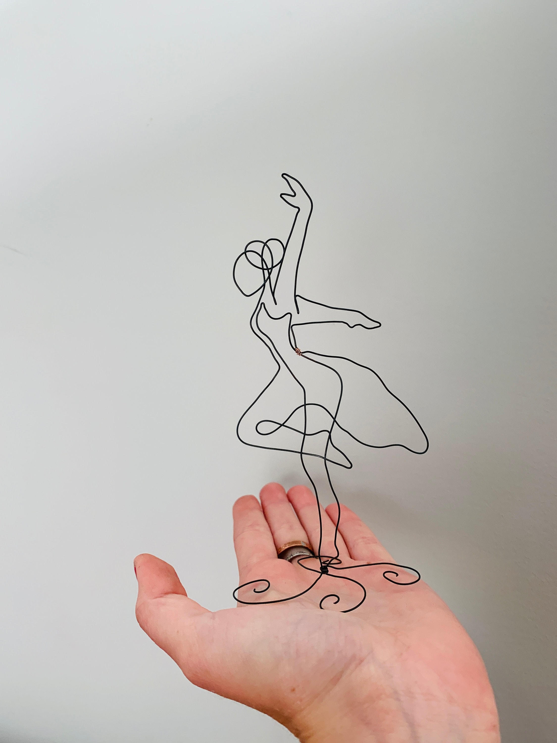 Wire ballerina dancing sculpture handmade figurine gift ballet | Etsy