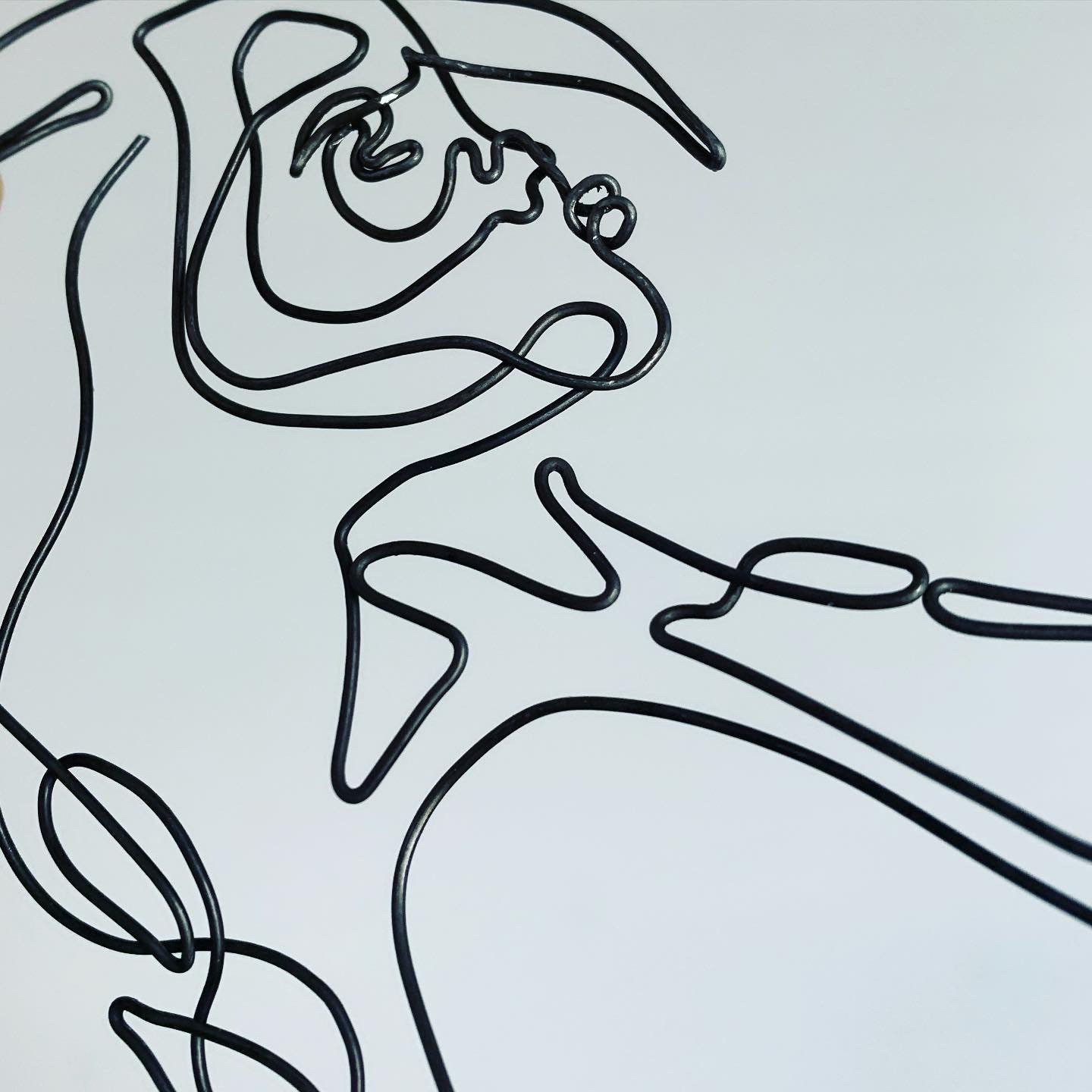 Wire Woman Figure Handmade Bust Metal One line Wall Ornament | Etsy