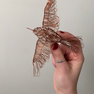 Copper Wire Hummingbird Sculpture Ornament Handmade Gift Wrapped ...