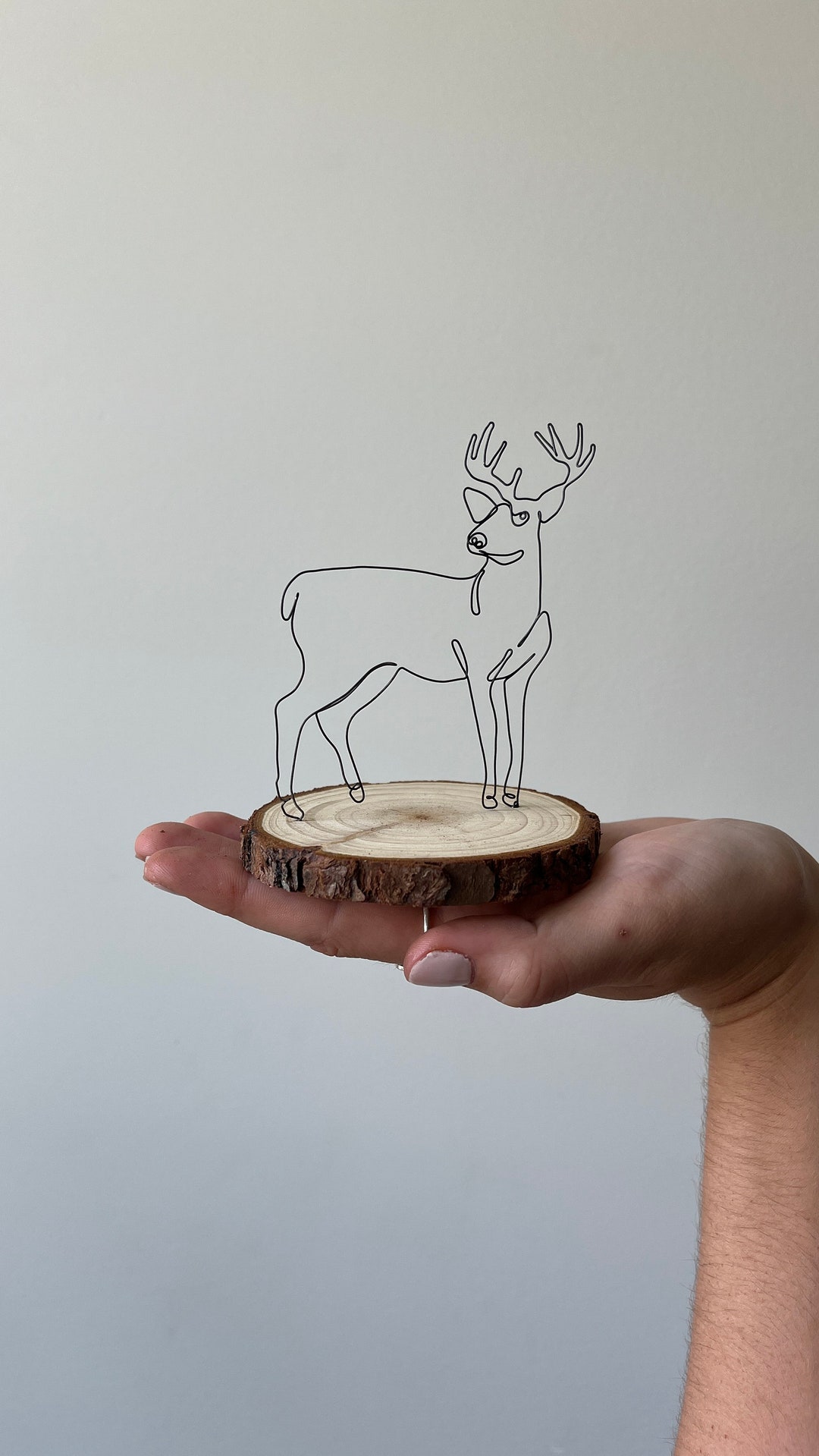 Wire Deer Handmade Metal Sculpture Figurine Fawn Hunter Doe Season Stag ...
