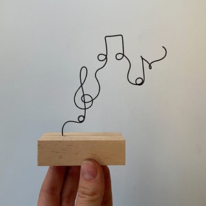 Wire Music Notes Sculpture Treble Clef Bass Musical Gift Wall Decor ...
