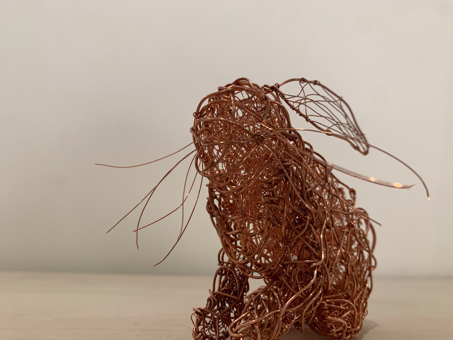 Copper Bunny Rabbit Wire Metal Handmade Easter Animal Sculpture ...