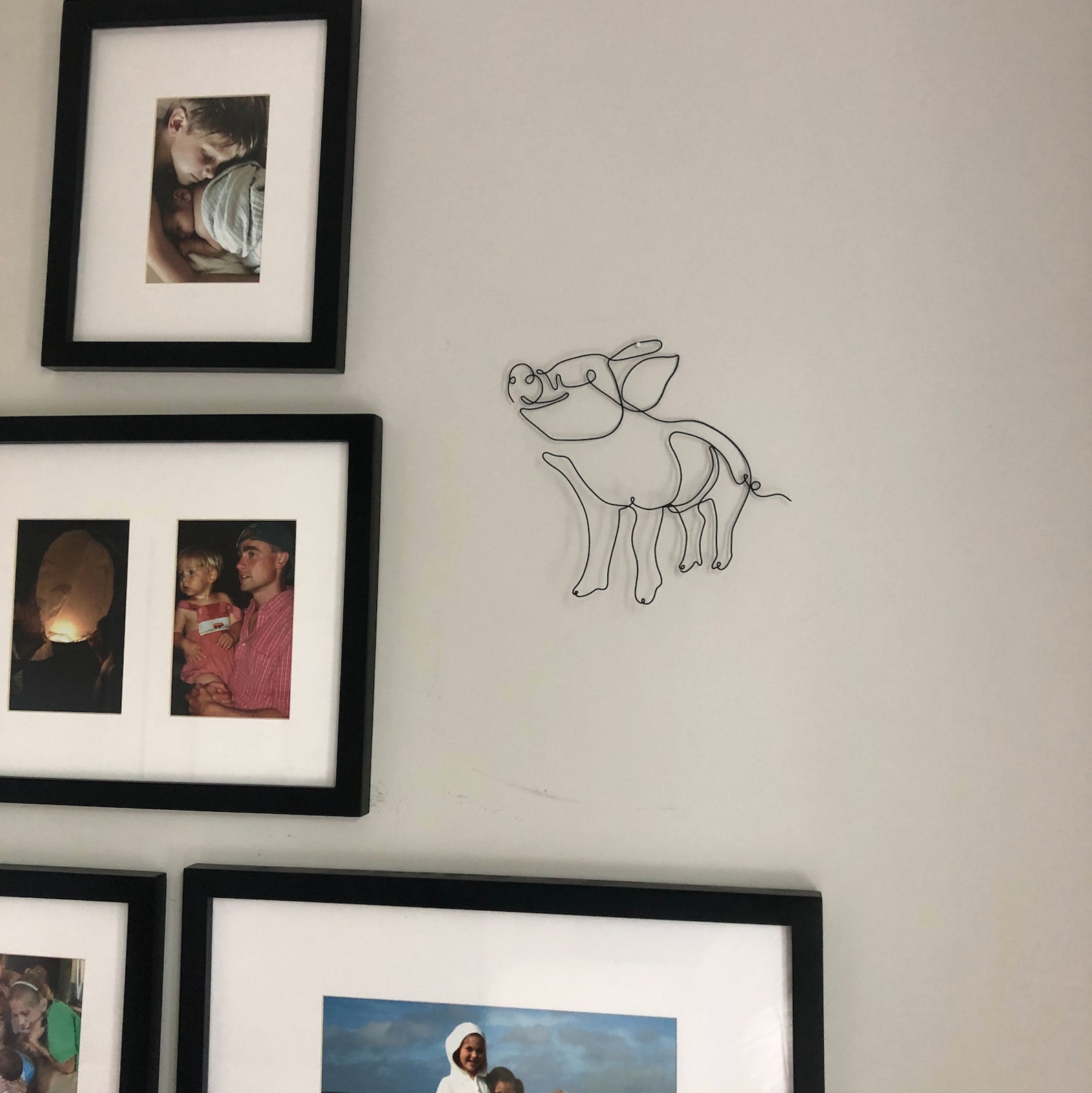 One-line Wire Pig Art Decor Handmade Hanging Wall Metal Piglet Farm ...