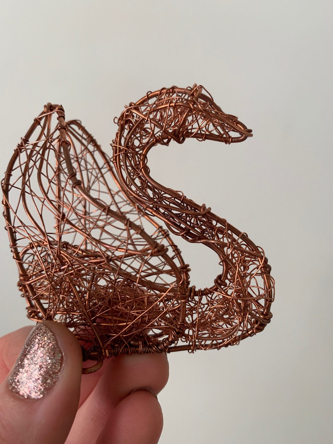 Wire Swan Bird Ornament Handmade One-line Nature Wall Decor Gift Simple ...