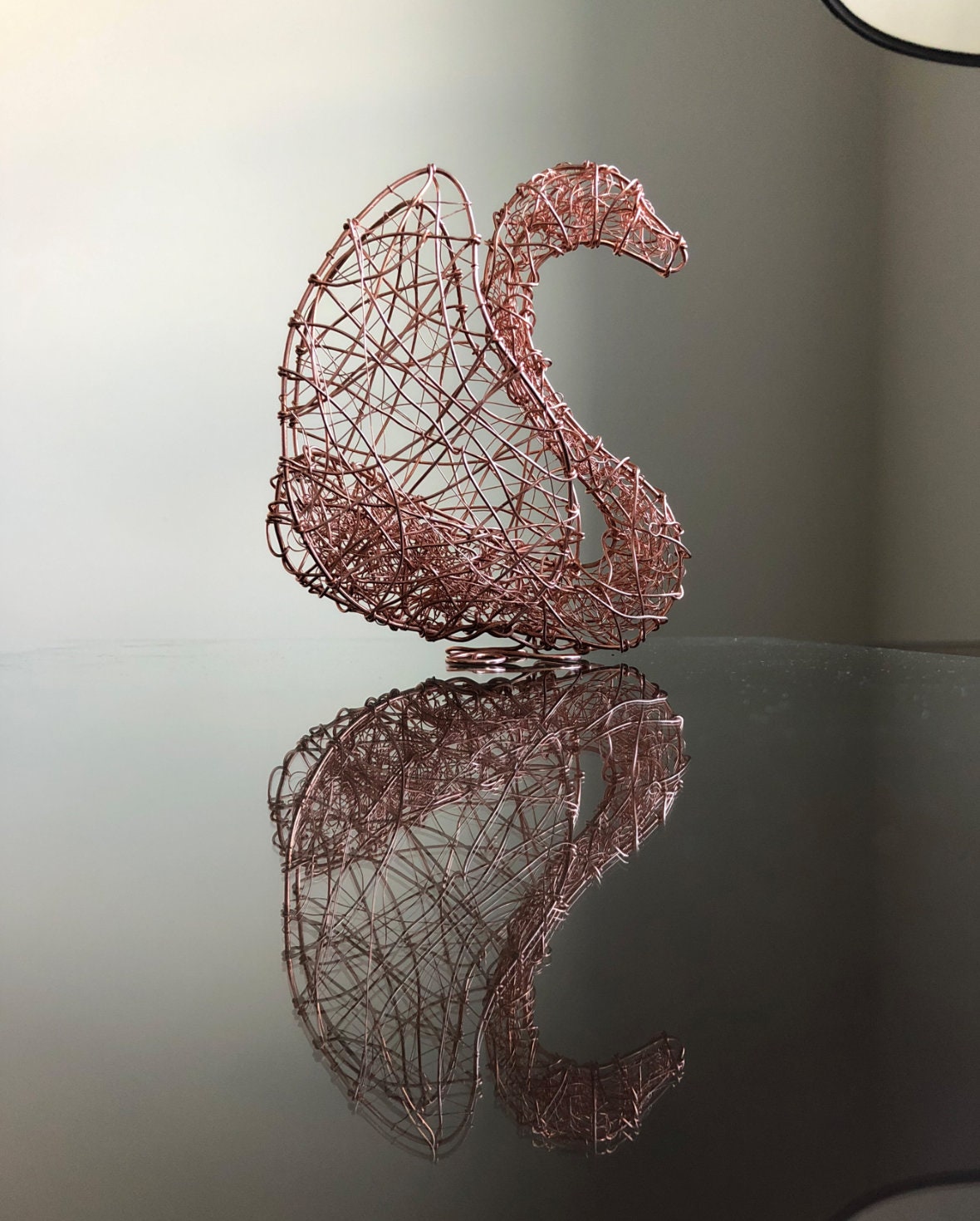 Wire Swan Bird Ornament Handmade One-line Nature Wall Decor Gift Simple ...