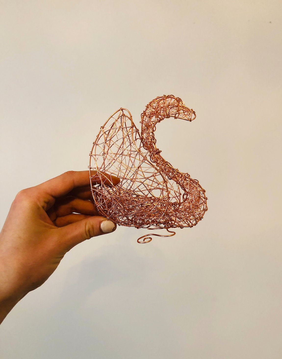 Wire swan bird ornament handmade one-line nature wall decor | Etsy