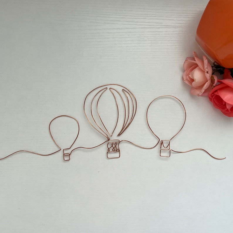 Hot Air Balloon Wire One Line Copper Hanging Decor Nursery Metal ...