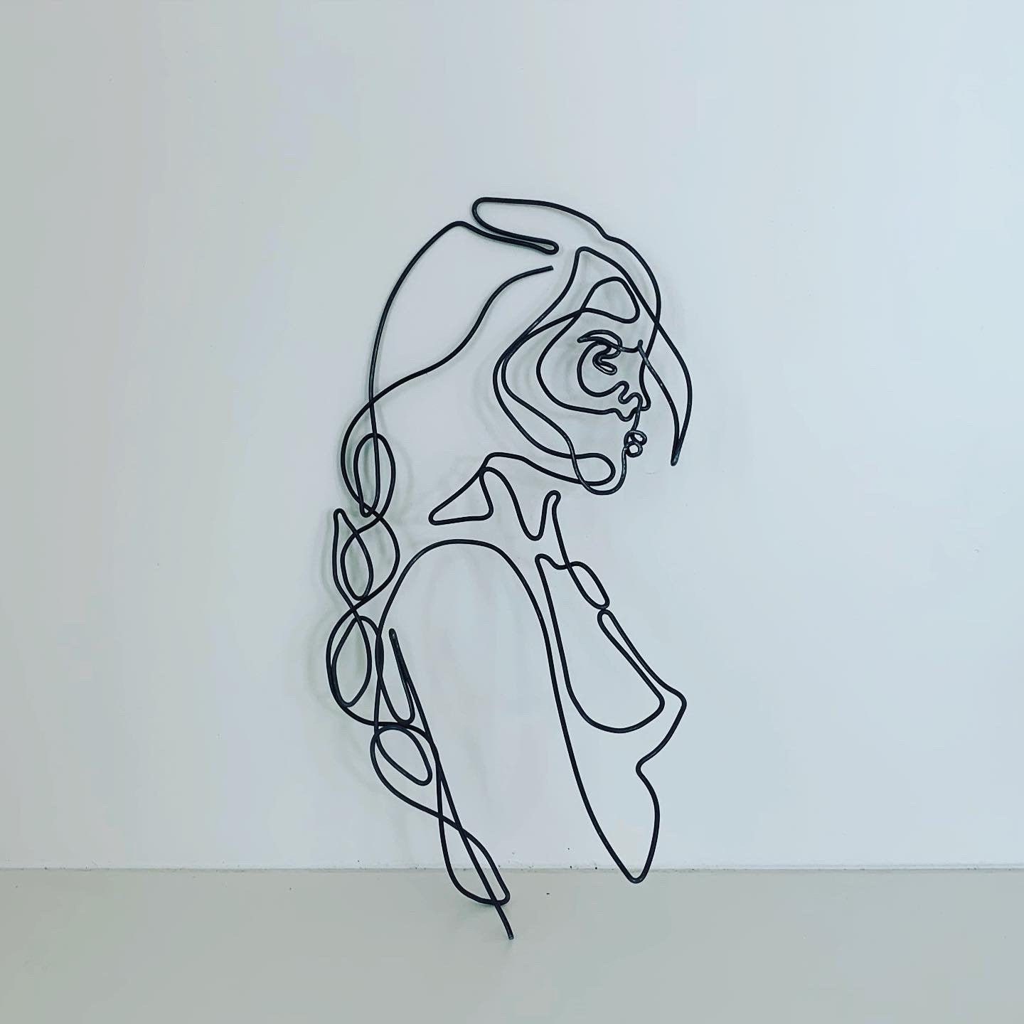 Wire Woman Figure Handmade Bust Metal One line Wall Ornament | Etsy