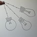 Wire Light Bulb Handmade Wall Art Metal Sculpture Decor Vintage Simple ...