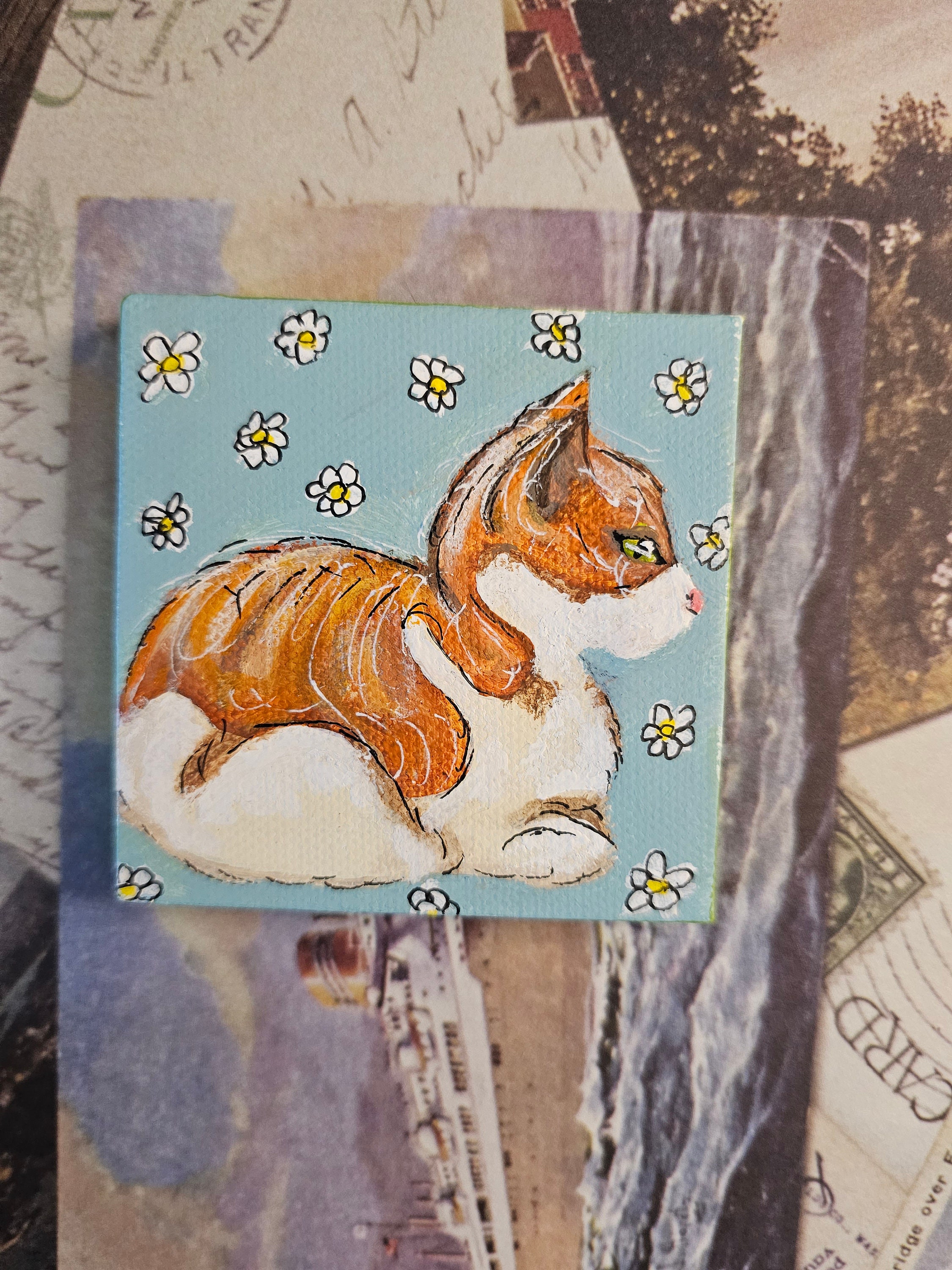 Cute Cat Mini Paintings for Cat Lovers - Etsy