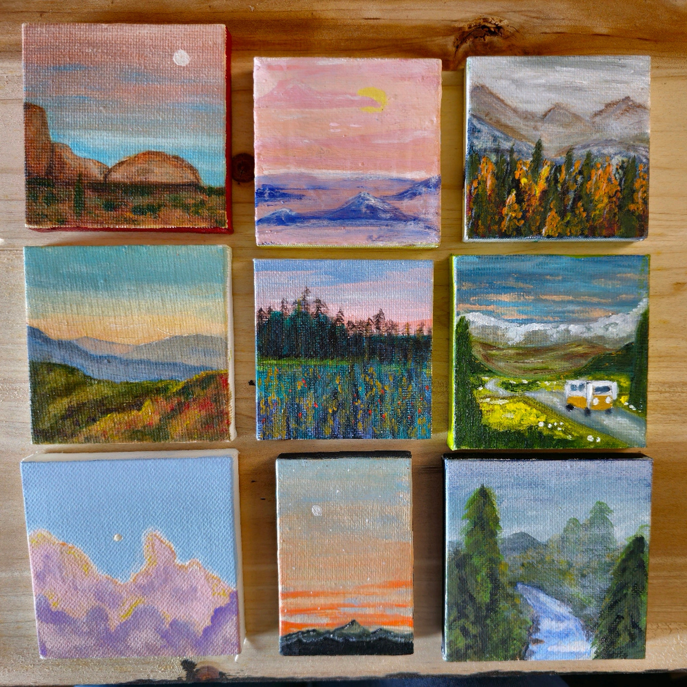 Mini Landscape Paintings - Etsy