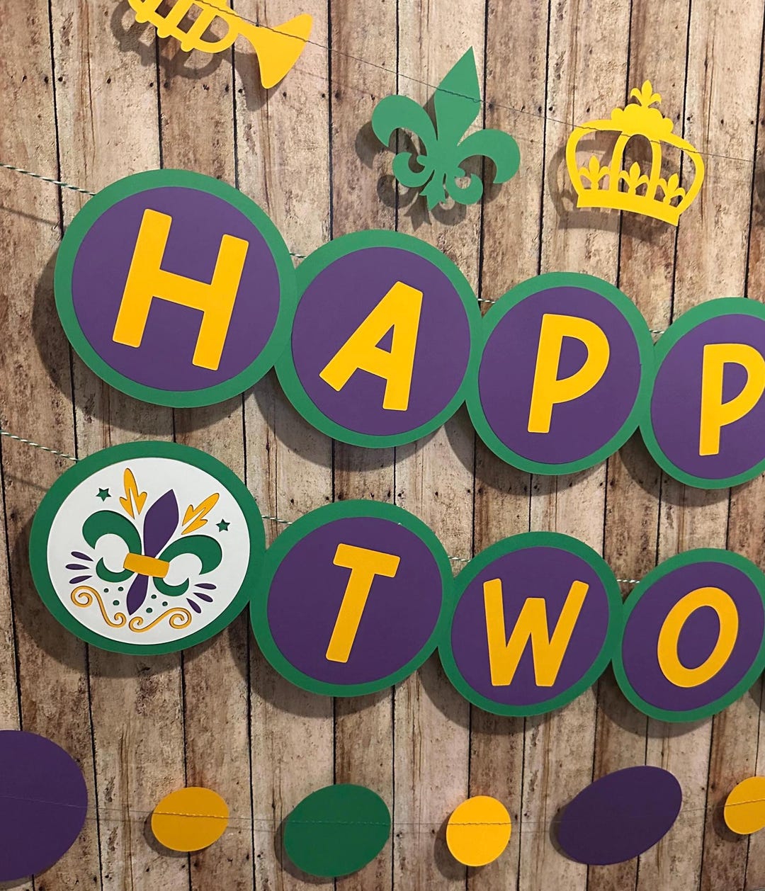 Happy Fat Twosday Banner Mardi Gras Decor Mardi Gras Party Fat Tuesday ...