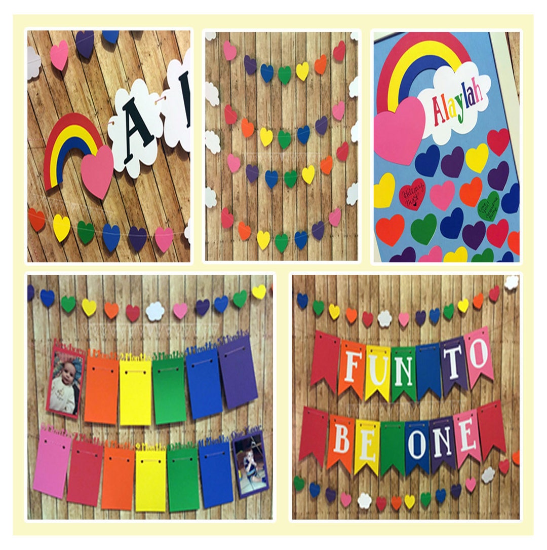 Custom Birthday Decorations, Rainbow Decoration Set, Rainbow Birthday ...