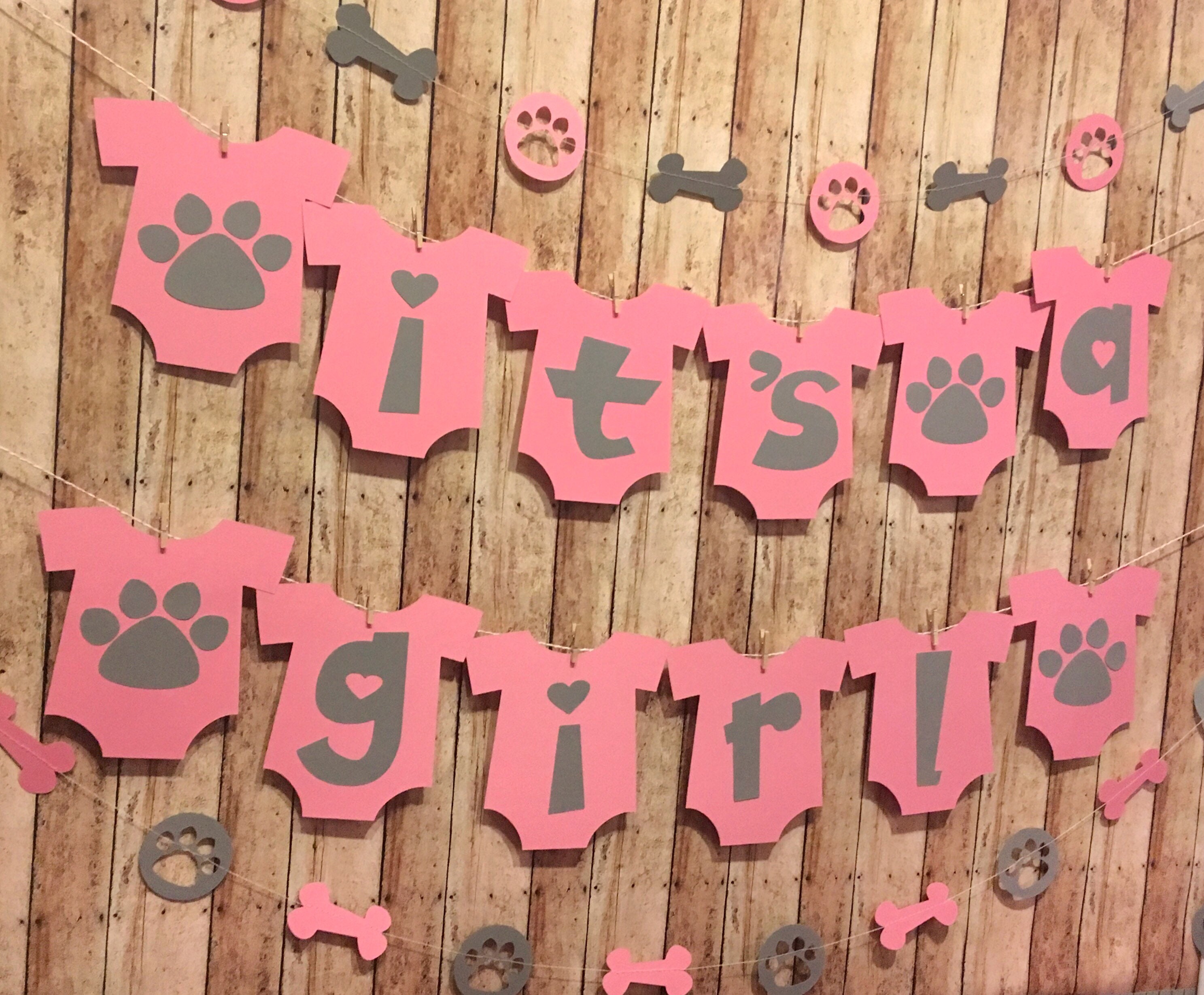 Puppy Baby Shower Decorations Paw Print Baby Shower Banner - Etsy