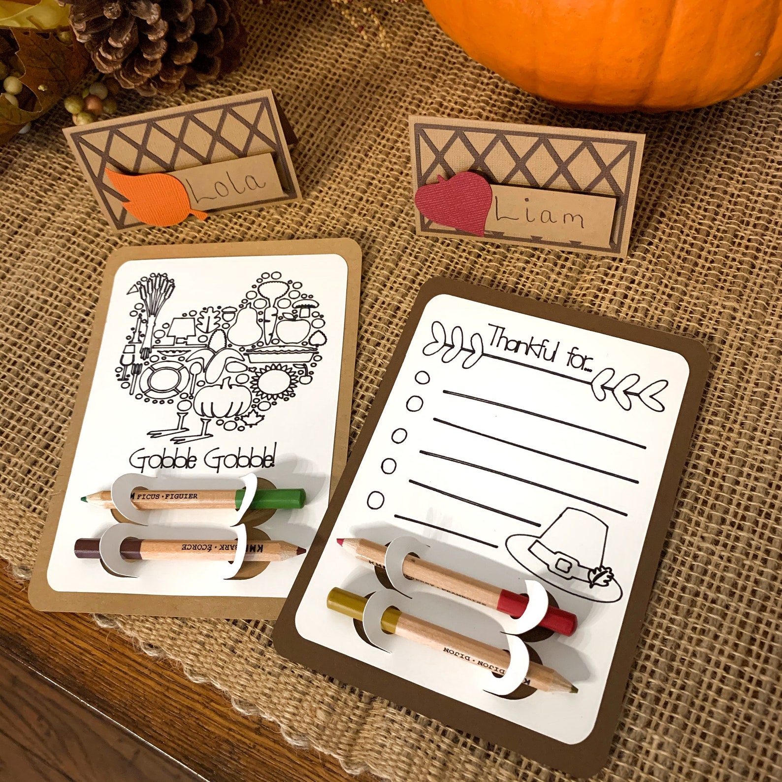 Thanksgiving Kids Table Activity Kids Coloring Card Im - Etsy
