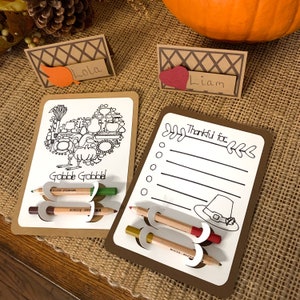 Thanksgiving Kids Table Activity, Kids Coloring Card, I’m Thankful for ...