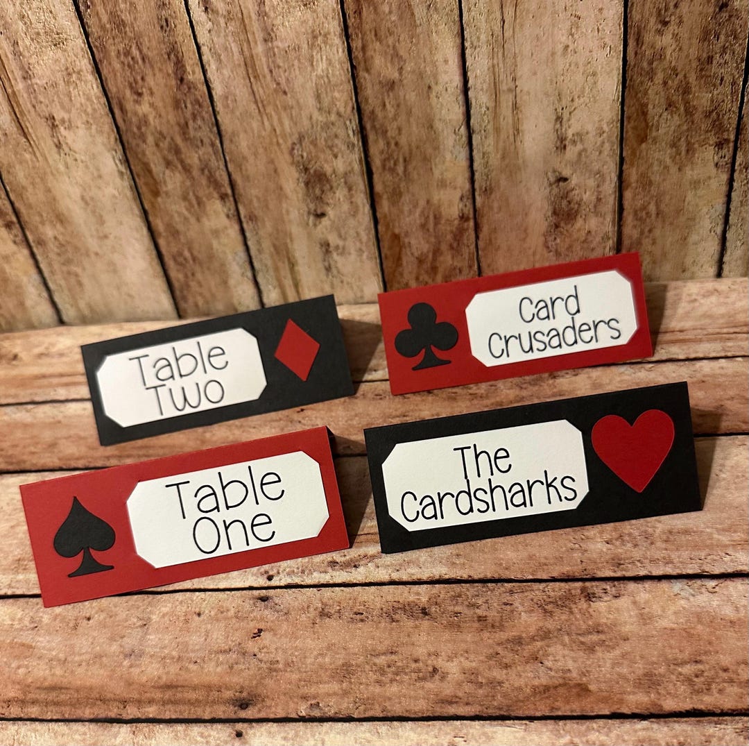 Playing Cards Table Tent Place Card - Game Night - Etsy
