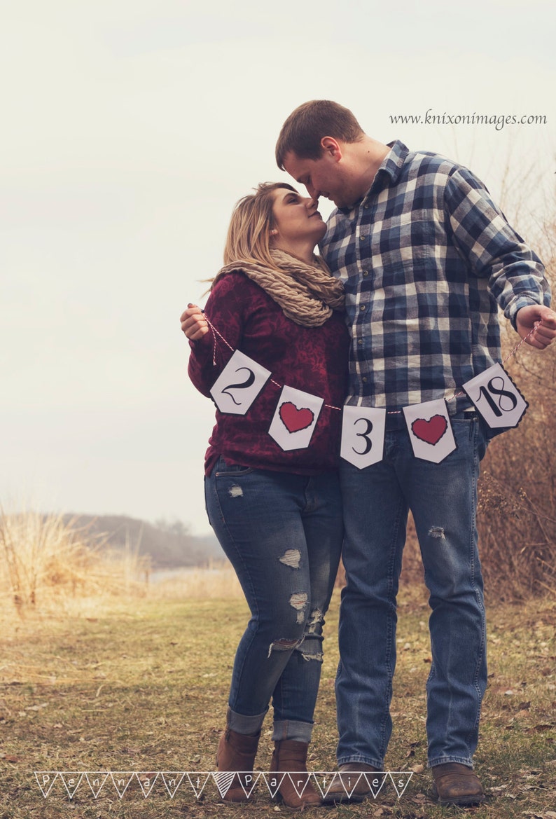 Wedding Date Banner Engagement Photo Shoot Prop Save the - Etsy