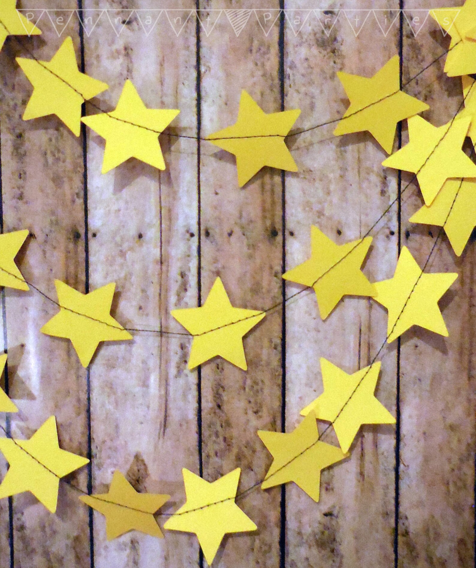 Stars Garland, Yellow Stars Paper Garland, Stars Banner, Graduation ...