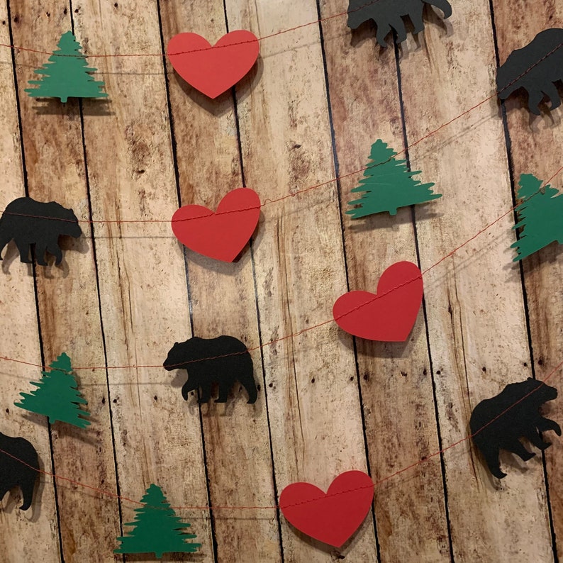 Bear Banner Buffalo Plaid Party Banner Set Bear Birthday | Etsy