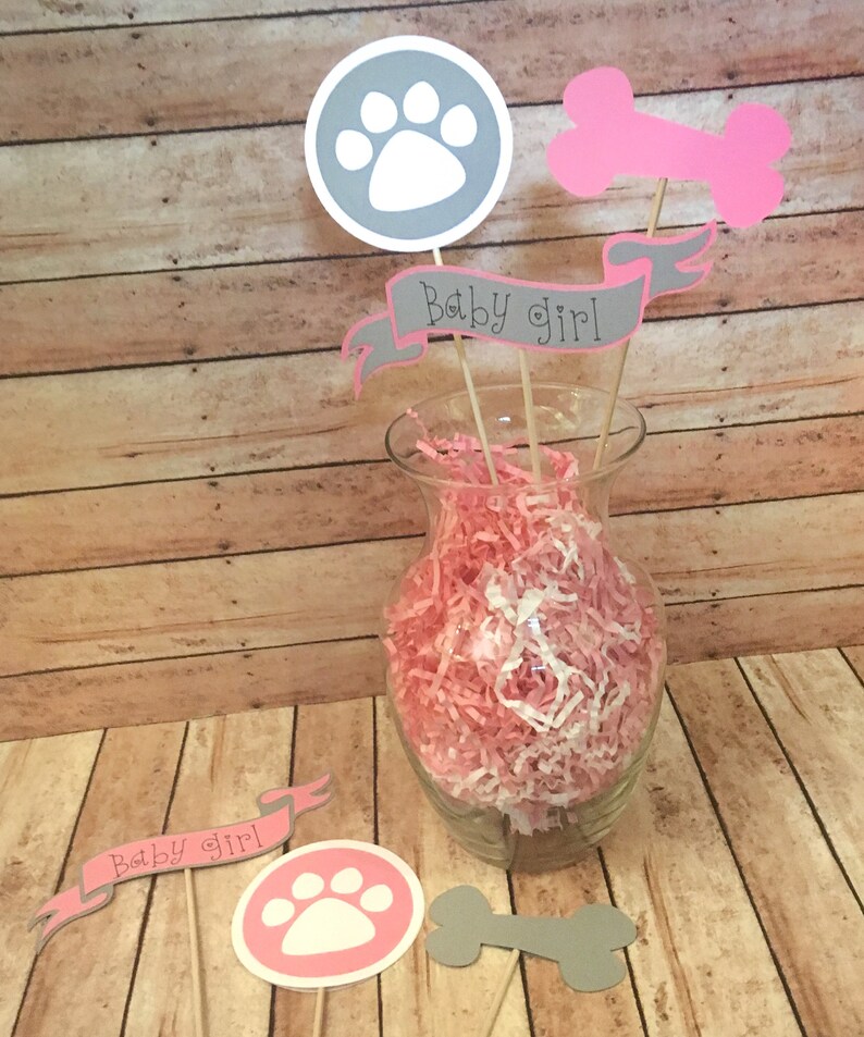 Puppy Centerpiece Sticks, Paw Print Party Decor, Dog Theme Birthday ...