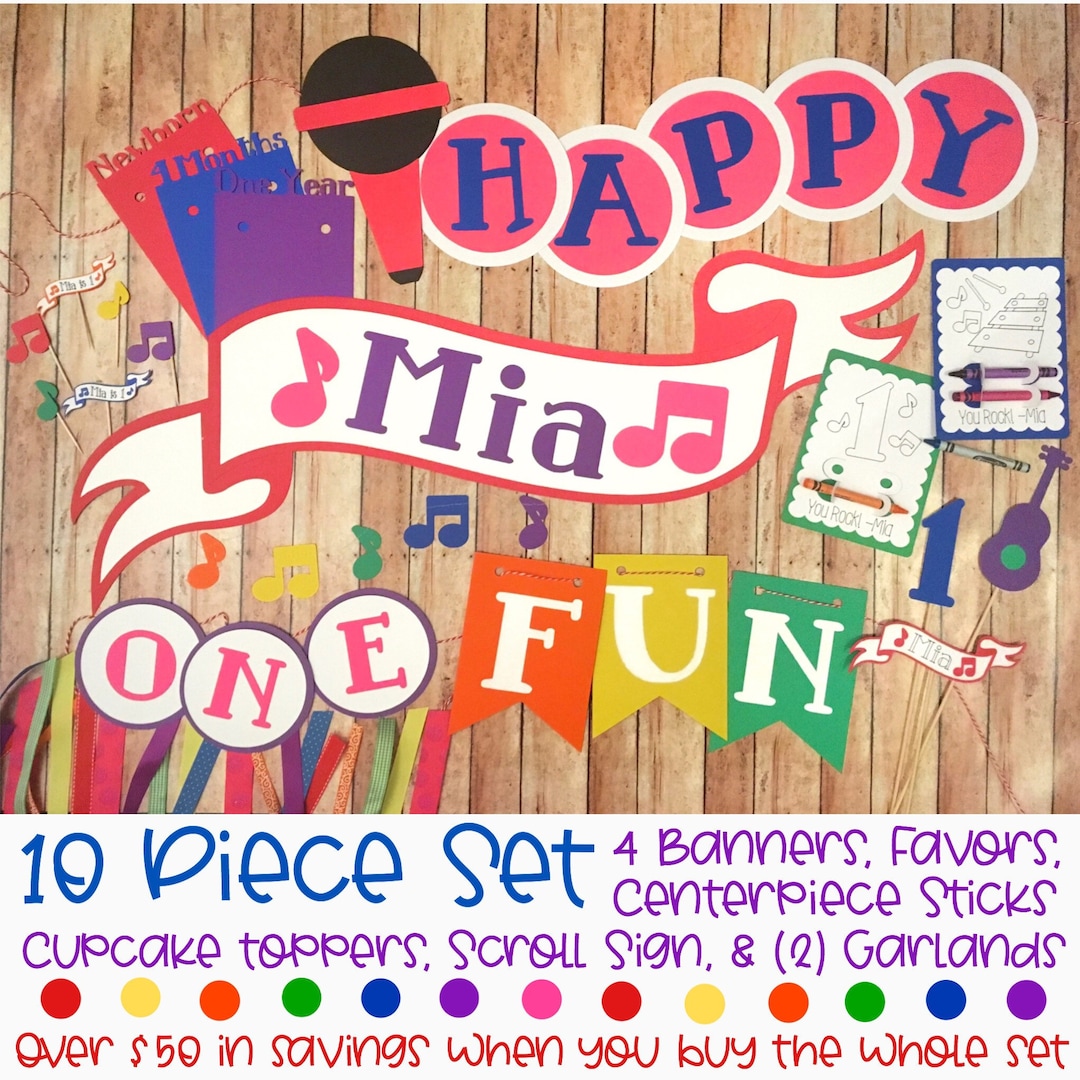 Happy Birthday Package Music Birthday Decor Rainbow Xylophone Birthday ...