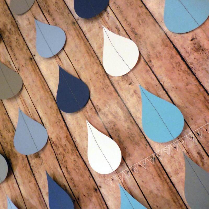 Paper Raindrop Garland - Etsy